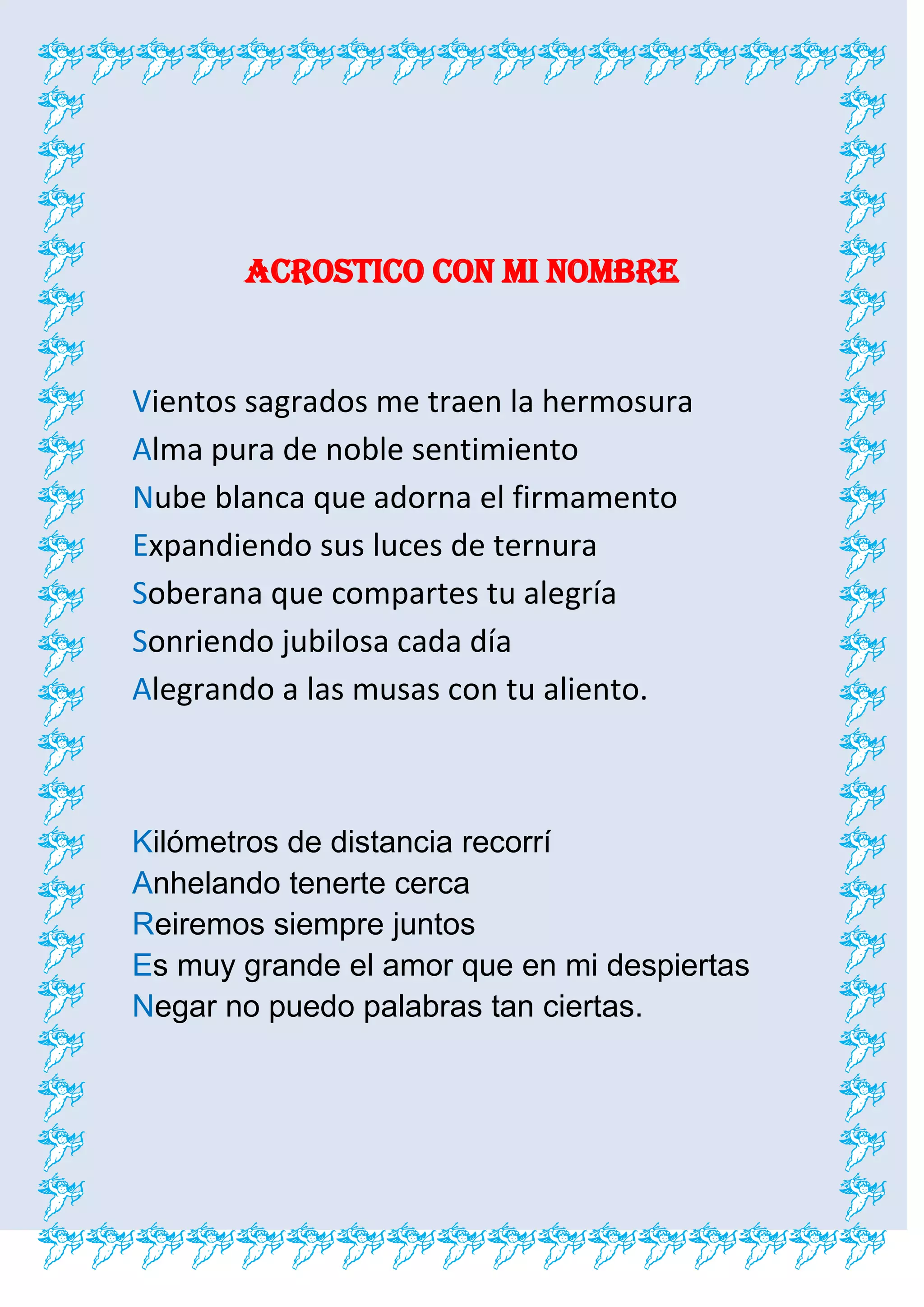 Acrostico con mi nombre | DOCX
