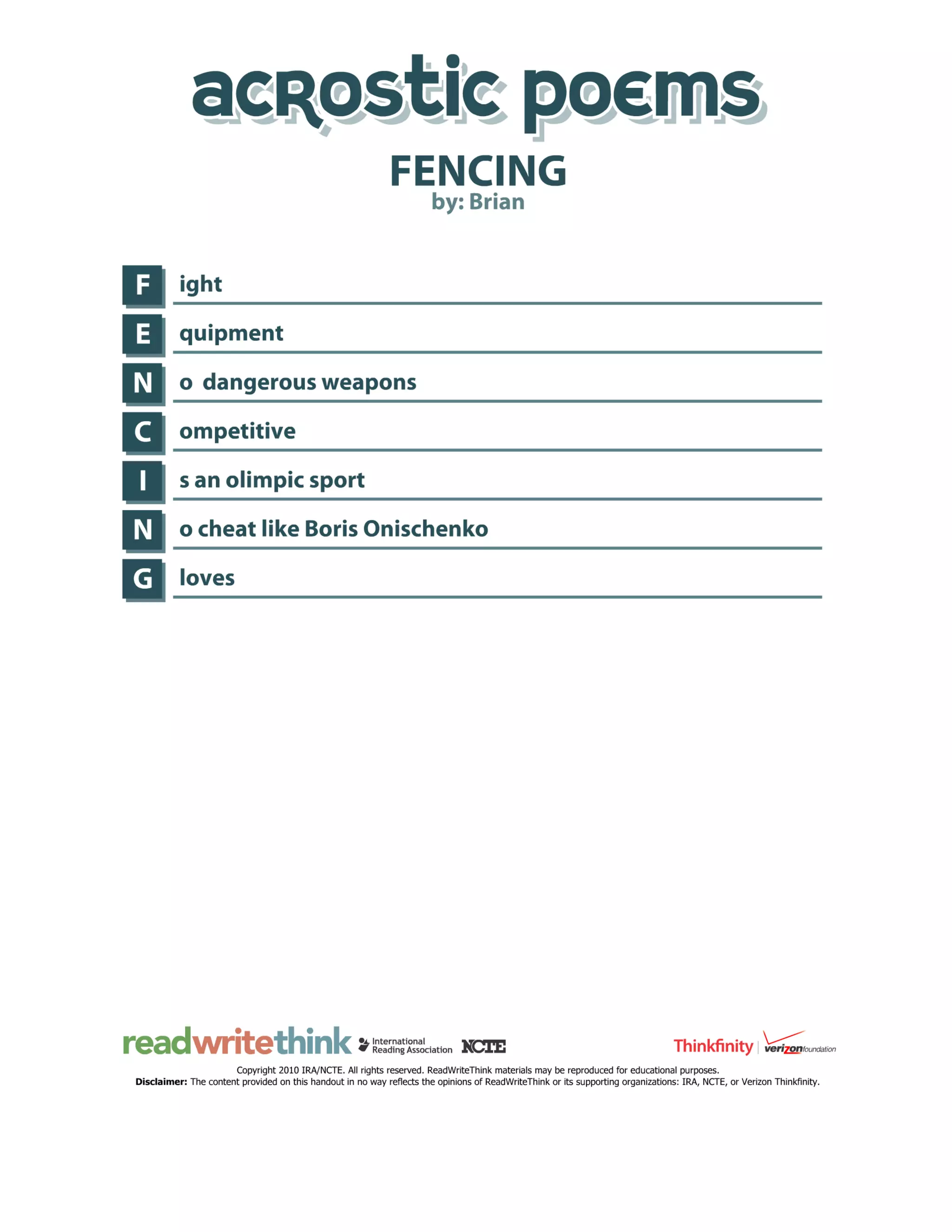 Acrostic poem[1] | PDF