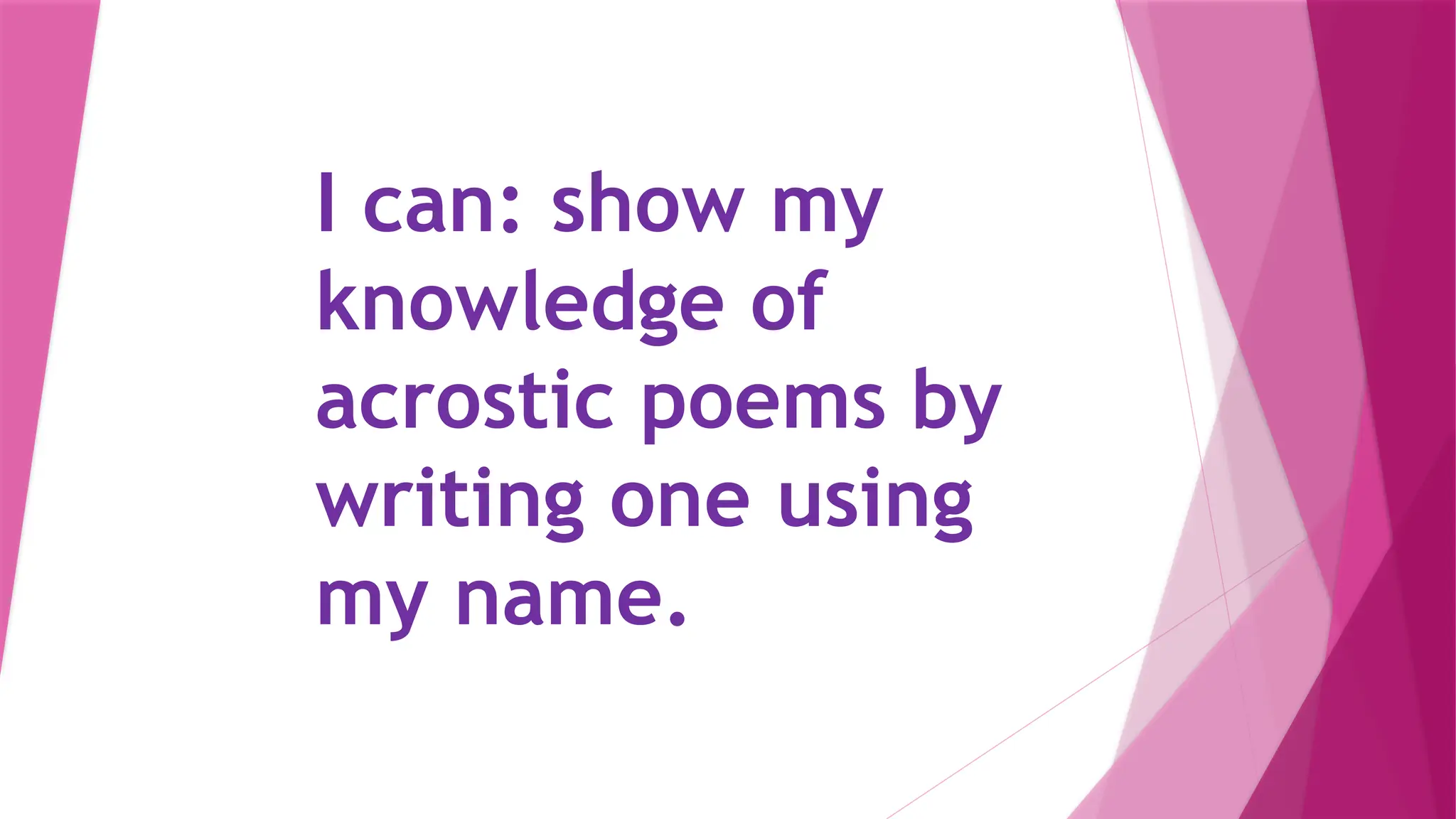 Acrostic Poem how-to Powerpoint Presentation | PPTX