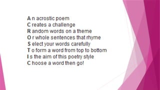 Acrostic Poem how-to Powerpoint Presentation | PPTX