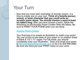 Acrostic poems | PPTX
