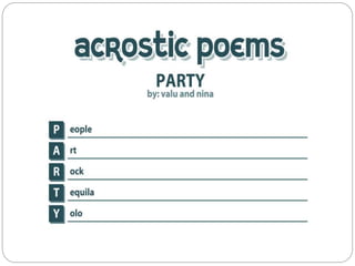 Acrostic poems | PPT