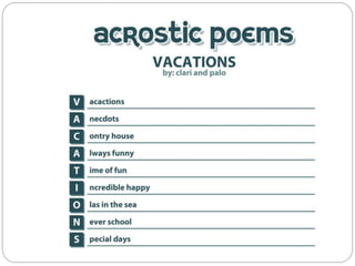 Acrostic poems | PPT