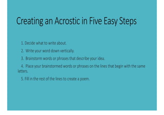 Acrostic Poems | PPT