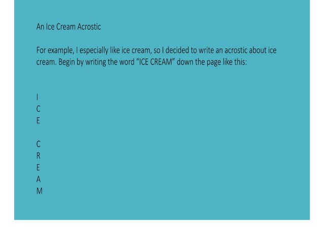 Acrostic Poems | PPT