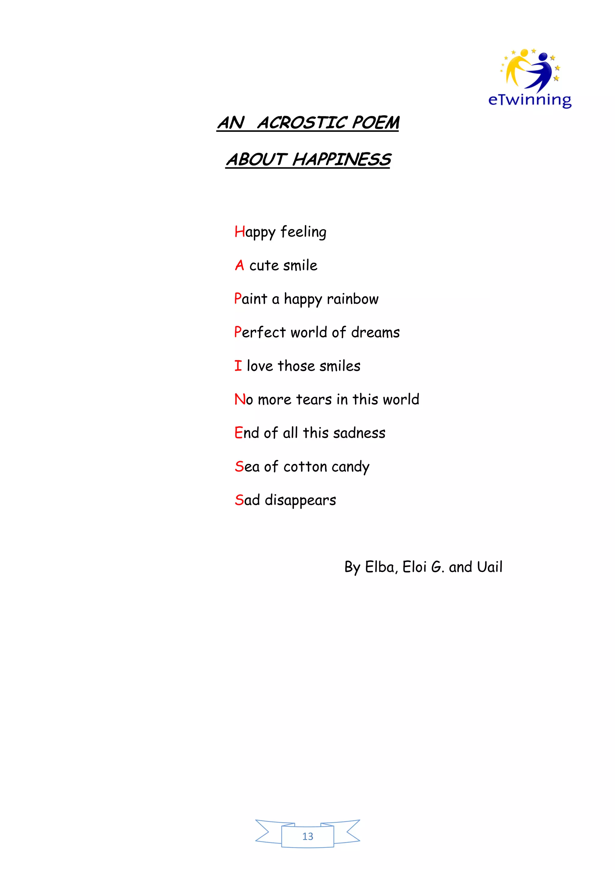 Acrostic poems about happiness | PDF