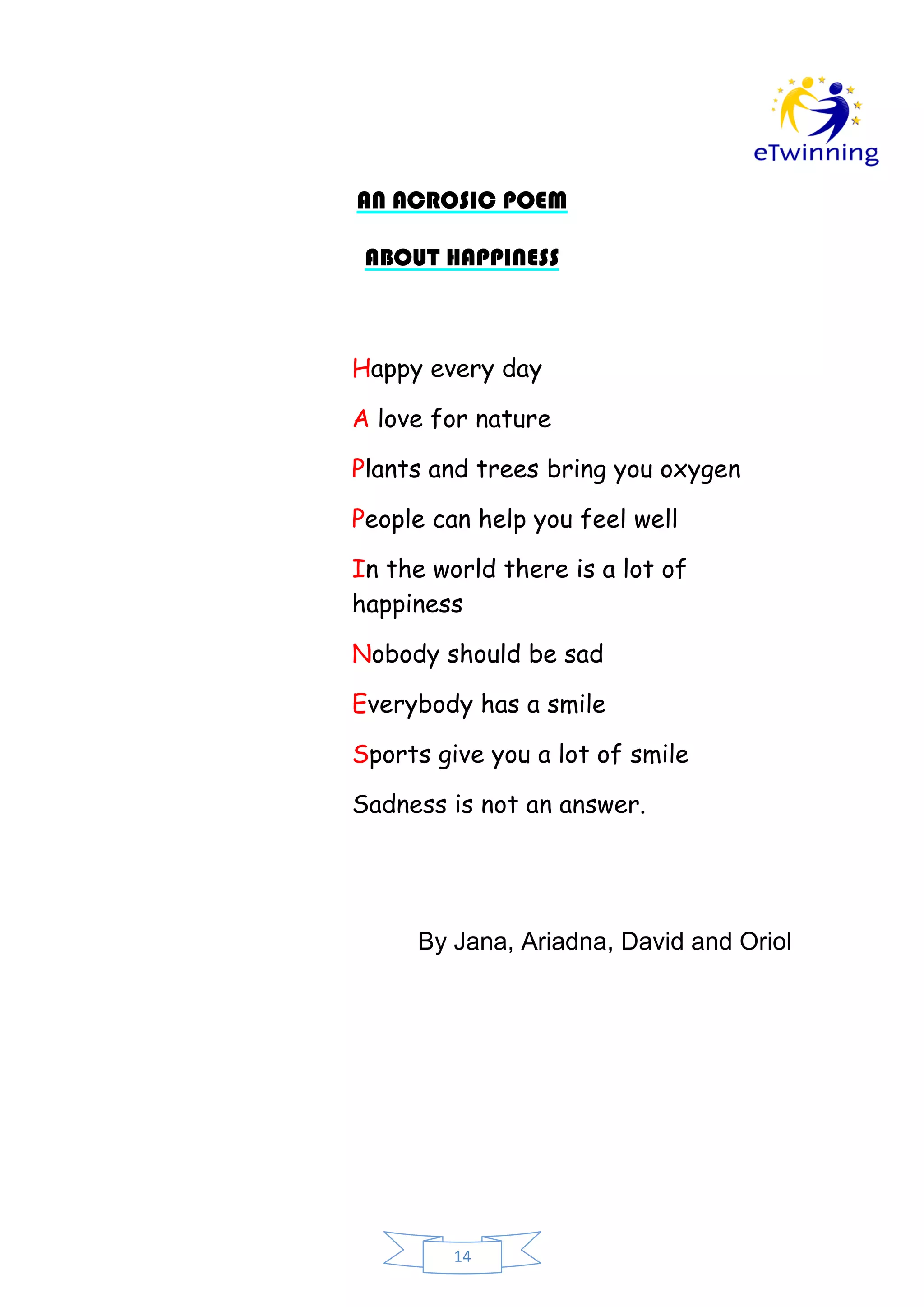 Acrostic poems about happiness | PDF