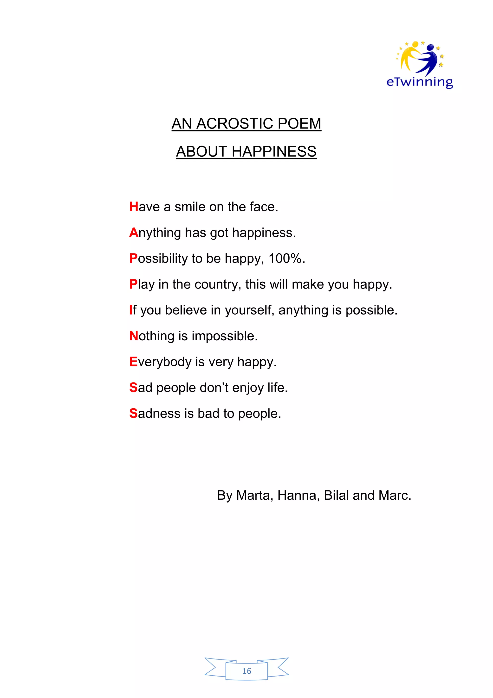 Acrostic poems about happiness | PDF
