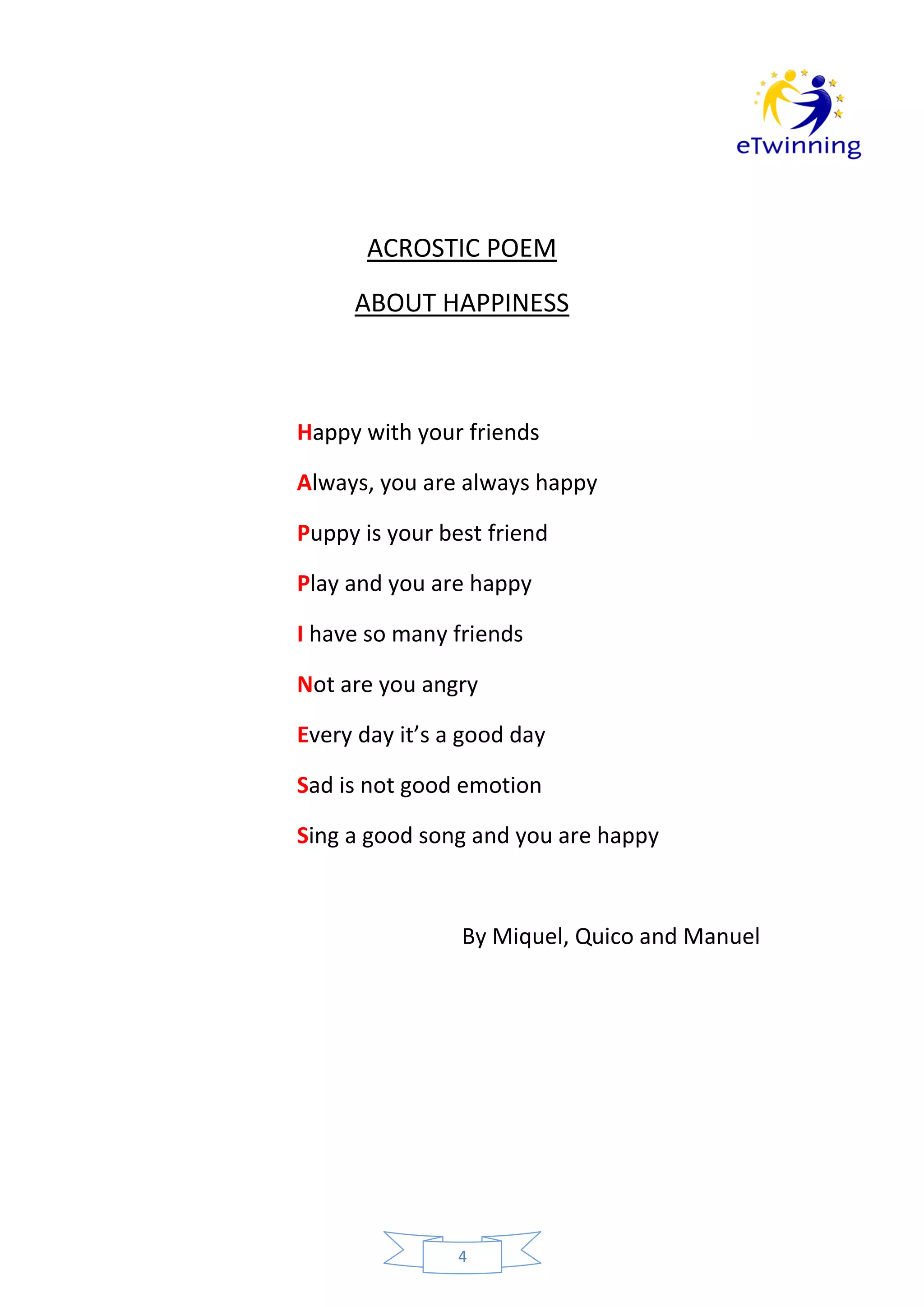 Acrostic poems about happiness | PDF