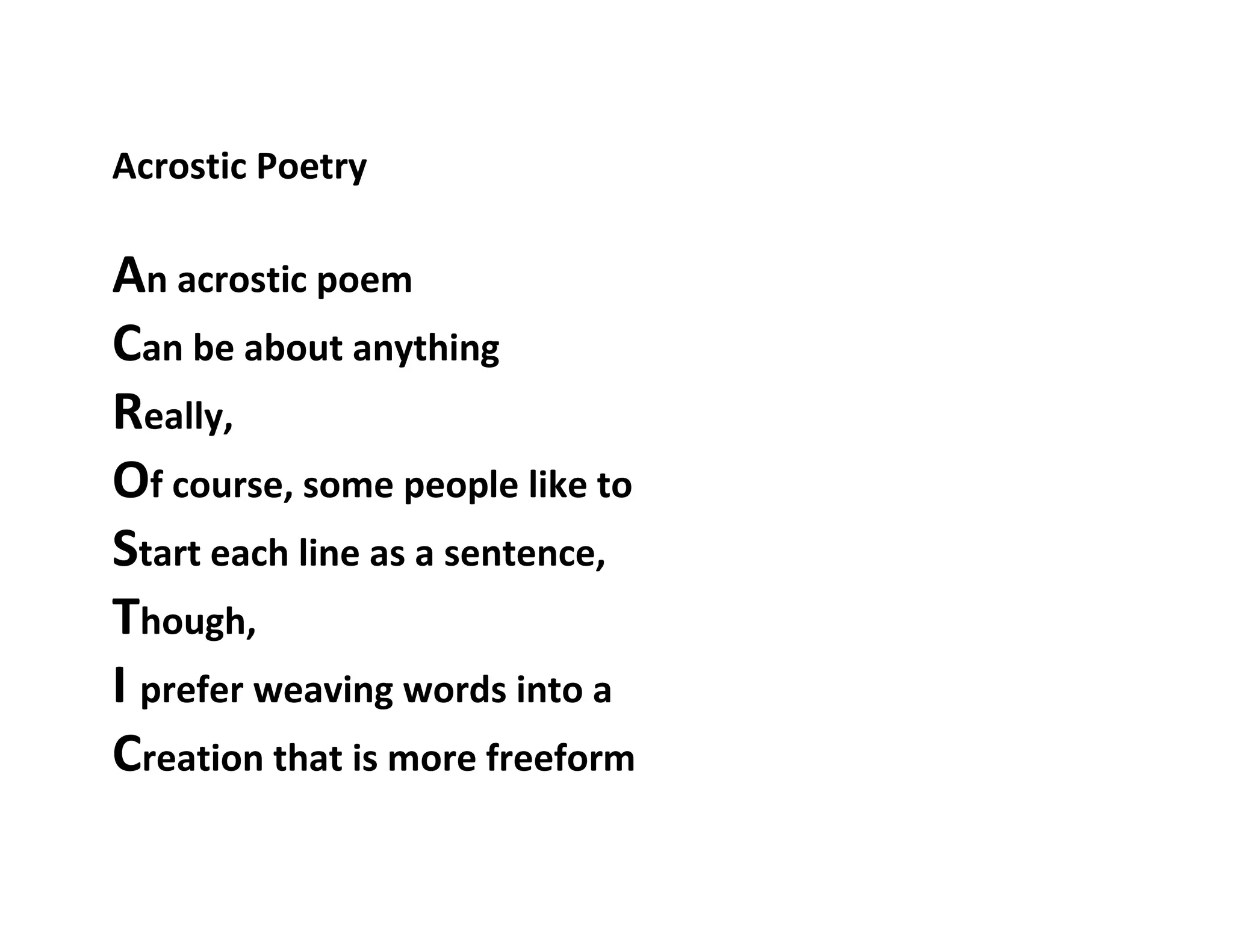 Acrostic poetry | PPT