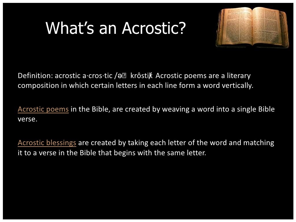 Acrostics in the Bible