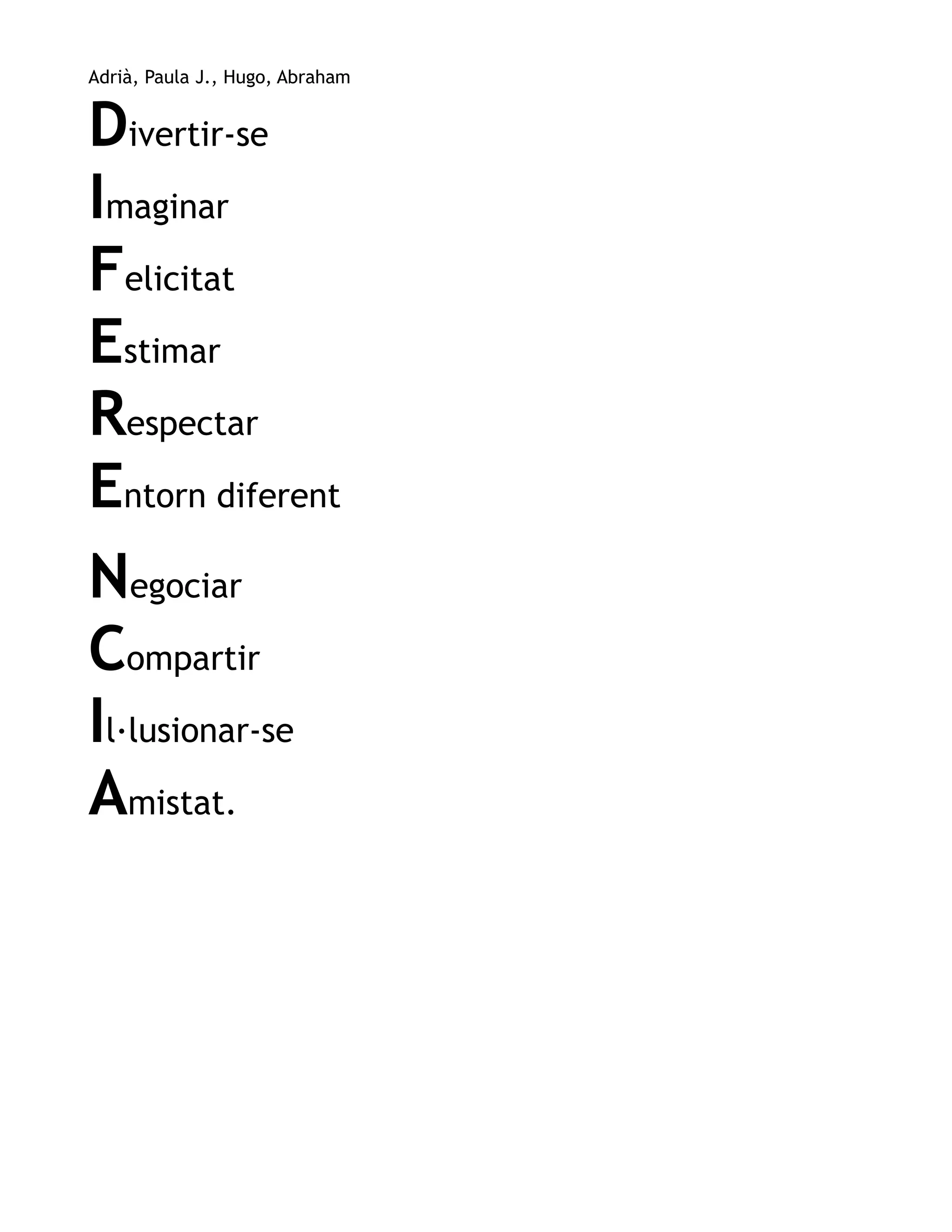 Acrostics de classe | ODT