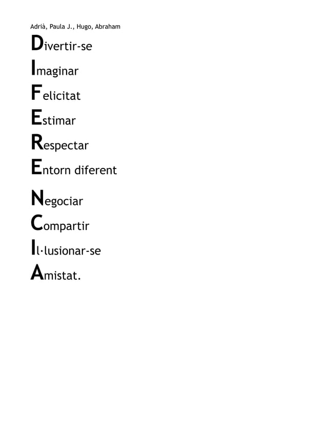 Acrostics de classe | PDF