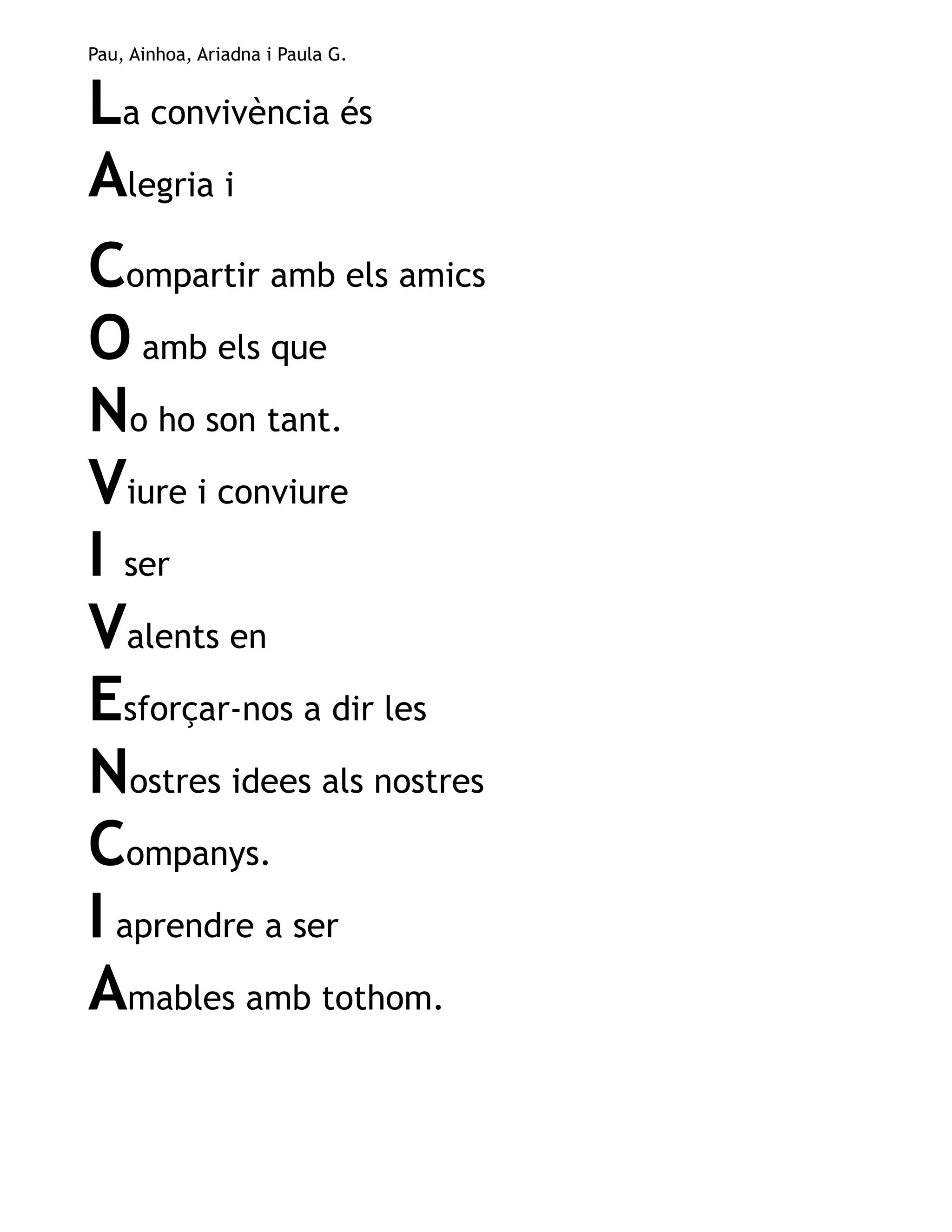 Acrostics de classe | DOCX