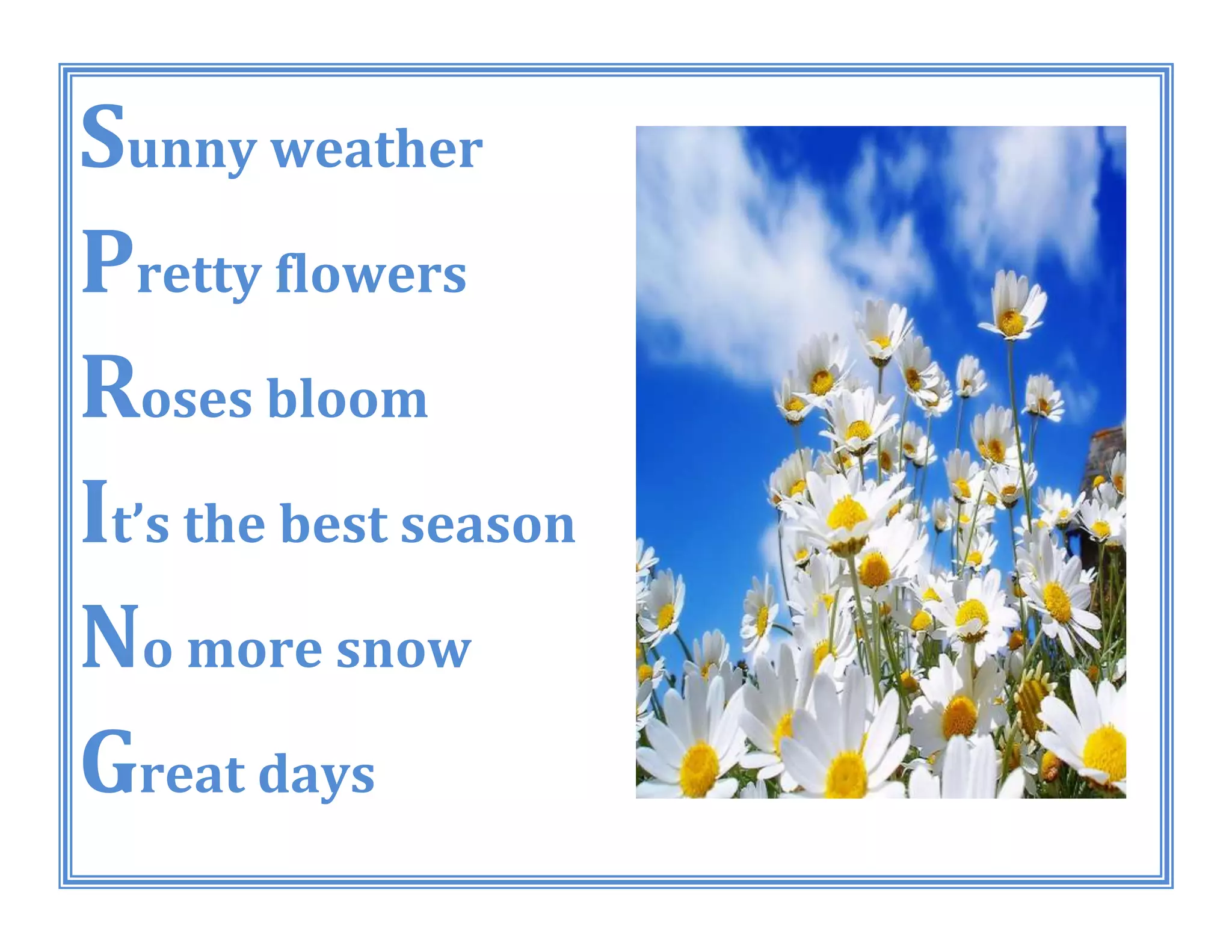 Acrostic Spring Poetry | PPT