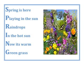 Acrostic Spring Poetry | PPT