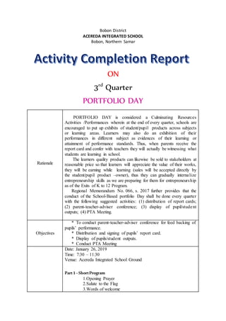 Acr porttfolio day | DOCX