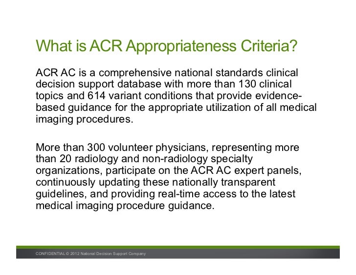 Development Of An Acr Appropriateness Criteria Database