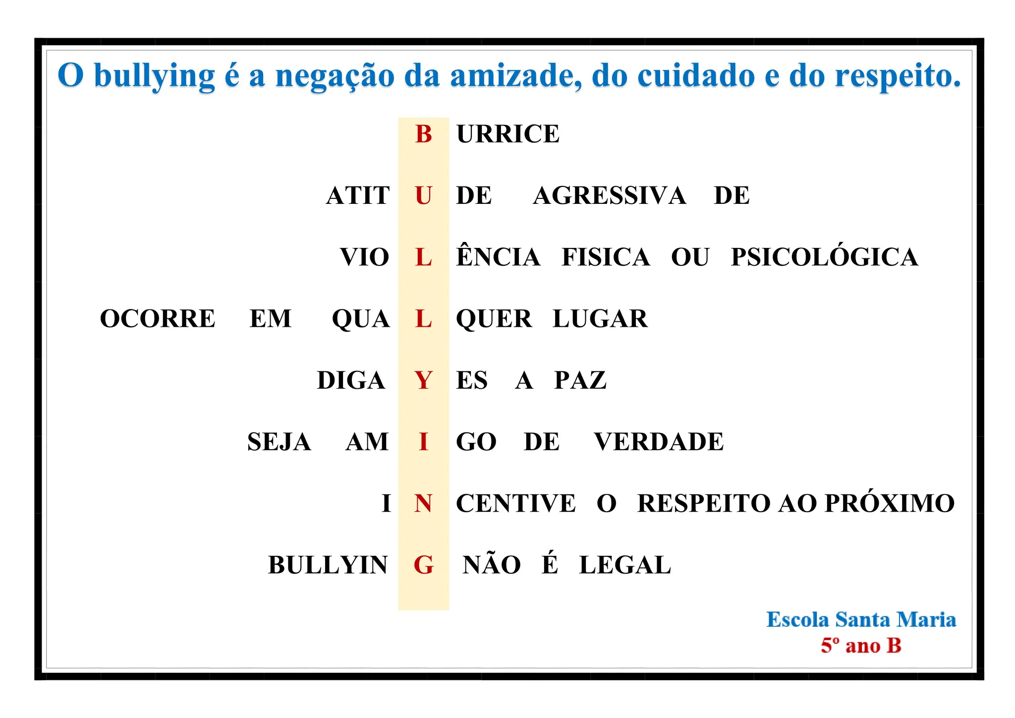 Acróstico bullying | PDF