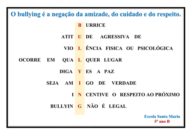 Acróstico bullying | PDF
