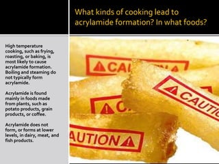 Acrylamides in foods | PPT
