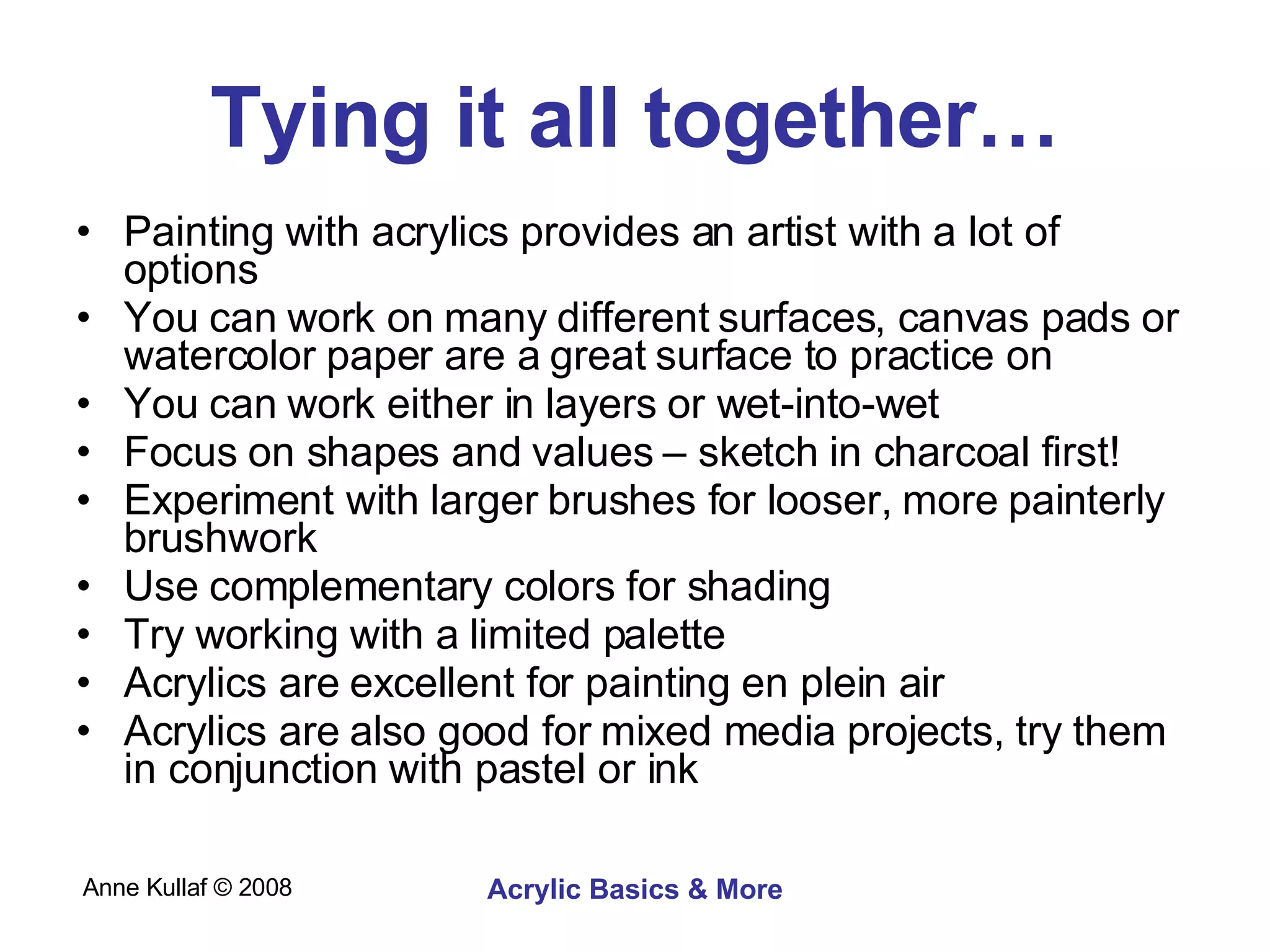 Acrylic Basics & More | PPT