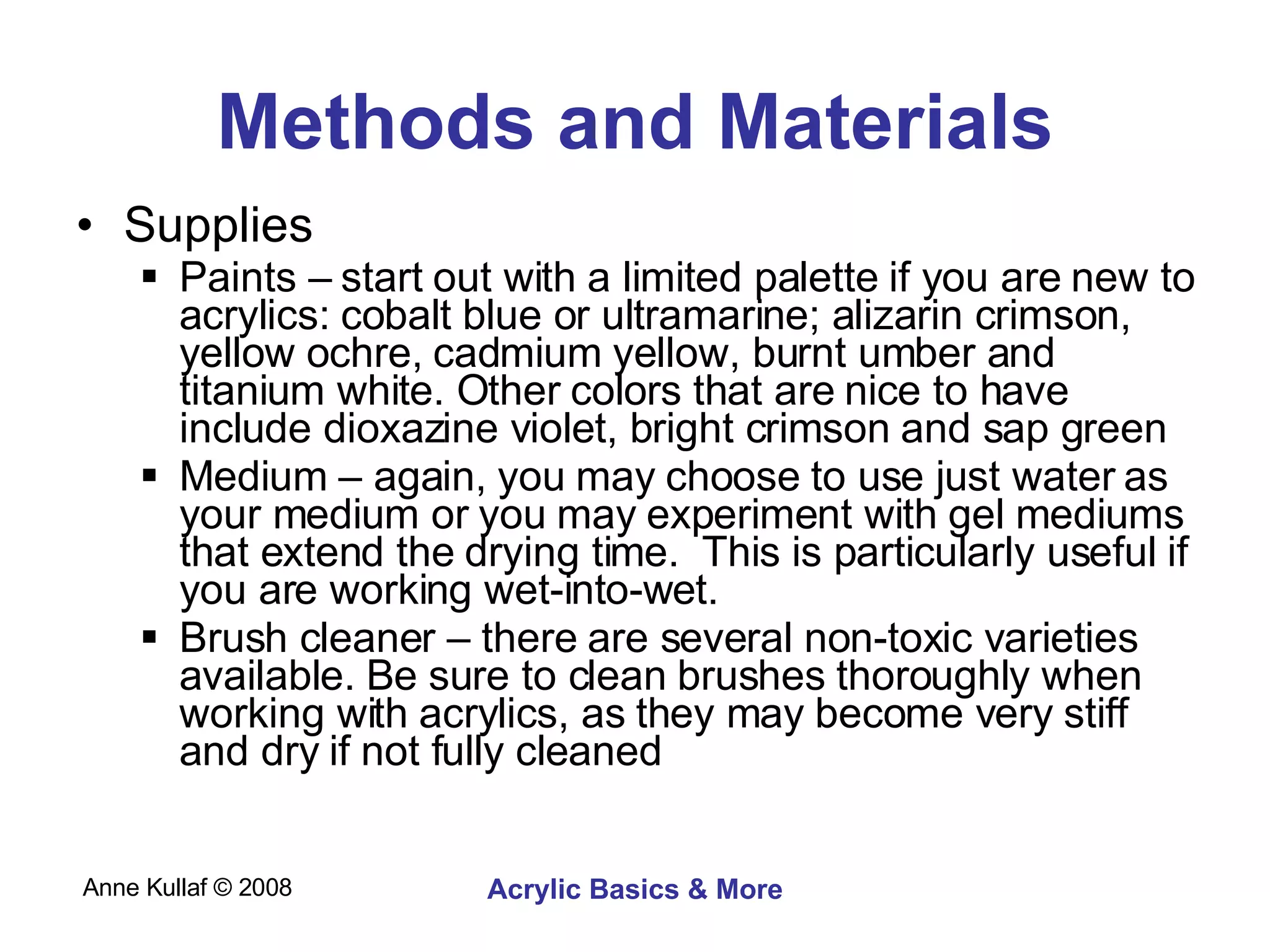 Acrylic Basics & More | PPT