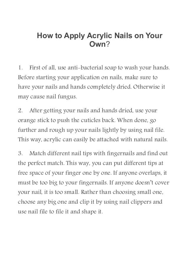Acrylic Nails How To Apply Acrylic Nails