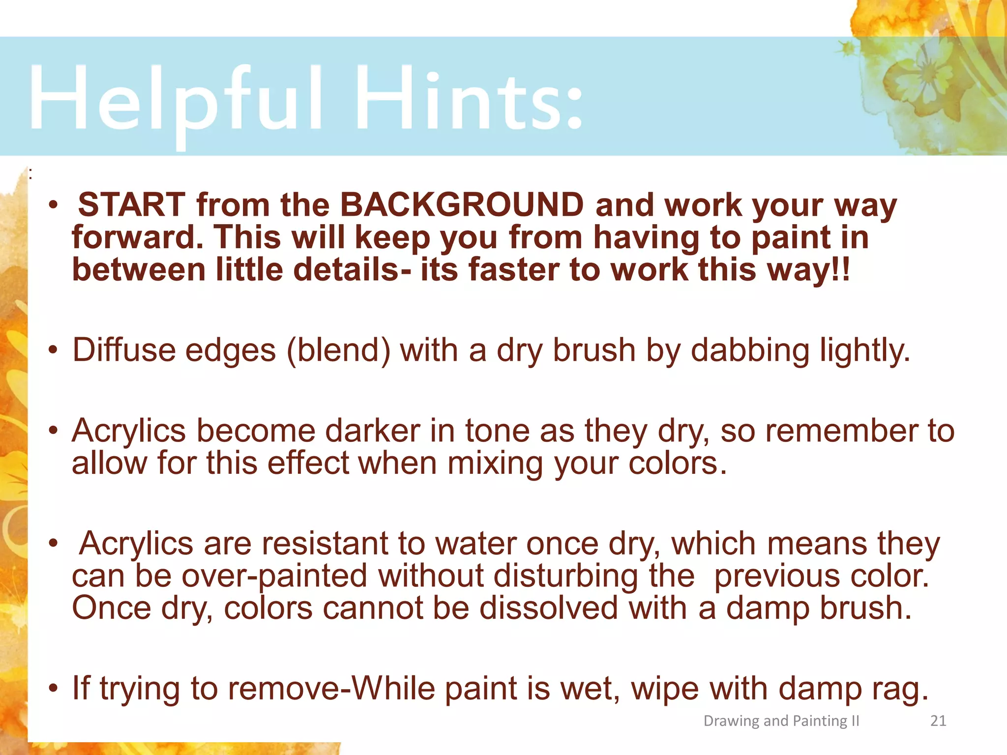 Acrylic Paint: Tools, Tips and Techniques | PDF