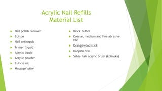 Acrylic refills nail extension enhancement | PPT