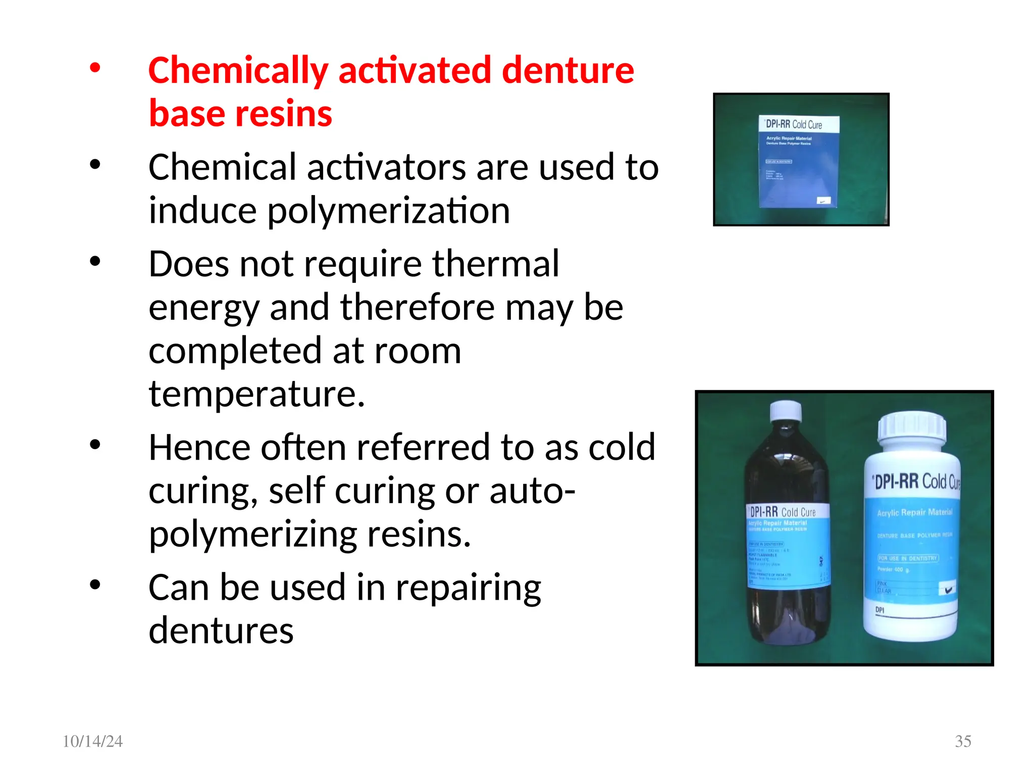 acrylic resins polymer application in dentistry | PPT