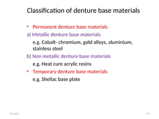 acrylic resins polymer application in dentistry | PPT