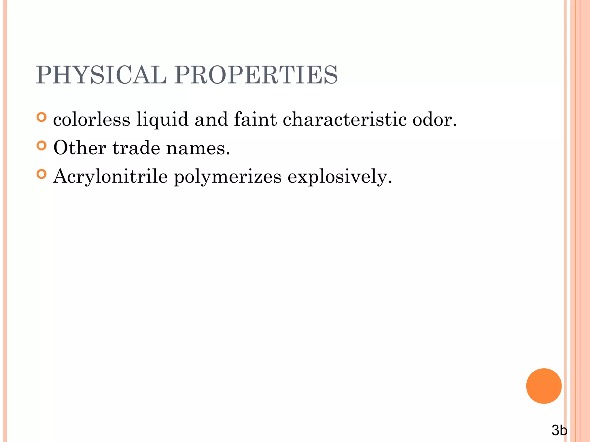 Production of Acrylonitrile from the ammoxidation of propylene | PPT