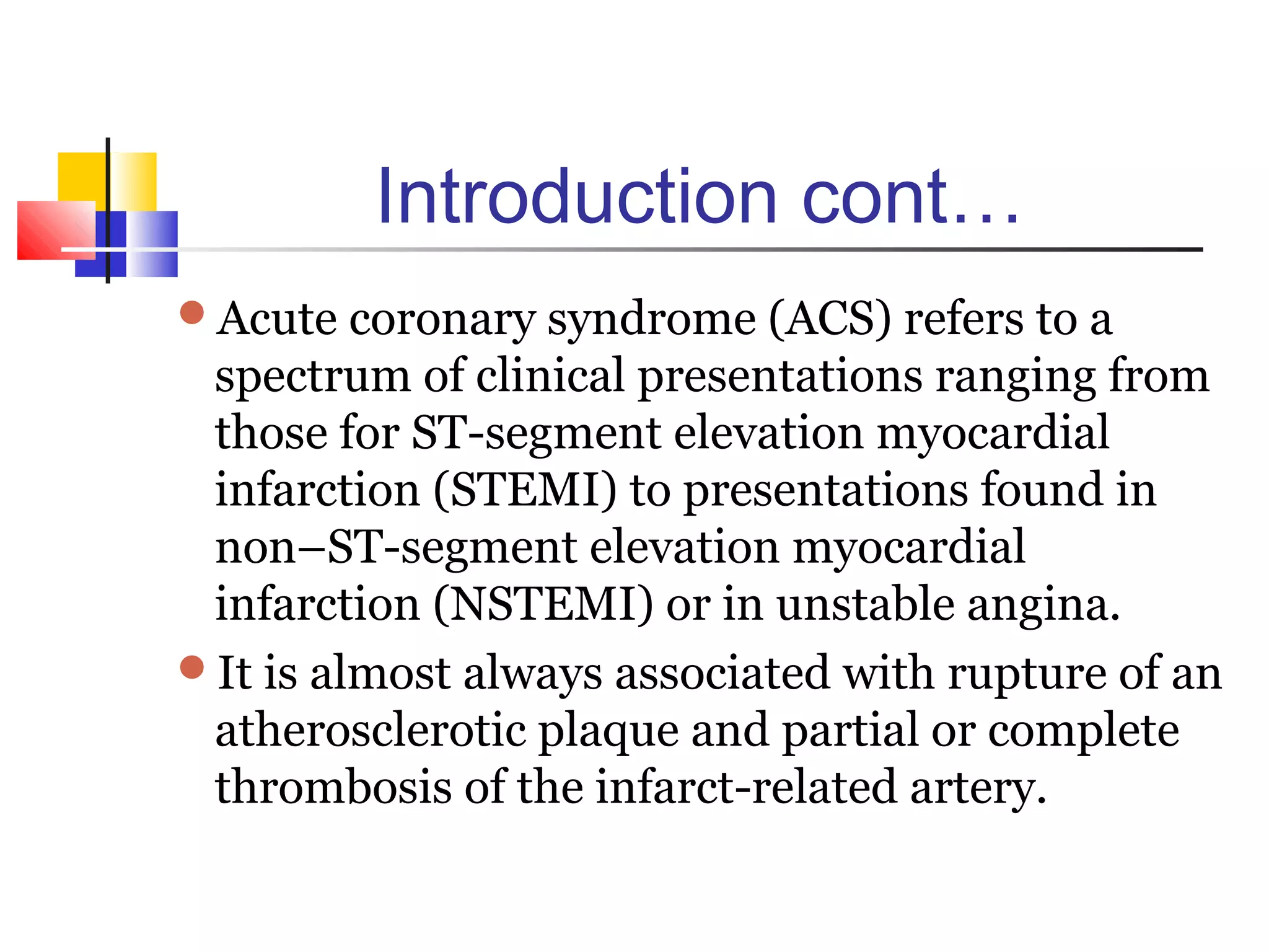 ACUTE CORONARY SYNDROME | PPT | Heart and Cardiovascular Diseases ...