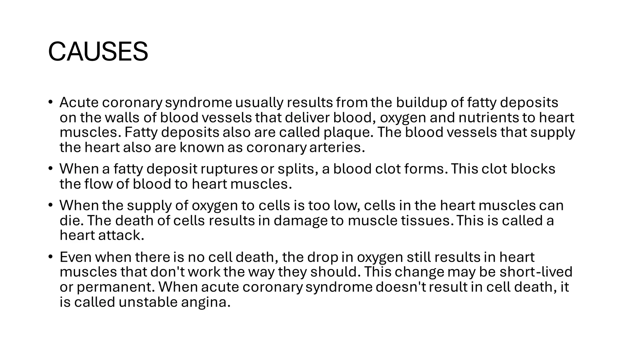 ACUTE CORONARY SYNDROME PRESENTATION FOR UNIVERSITY | PDF