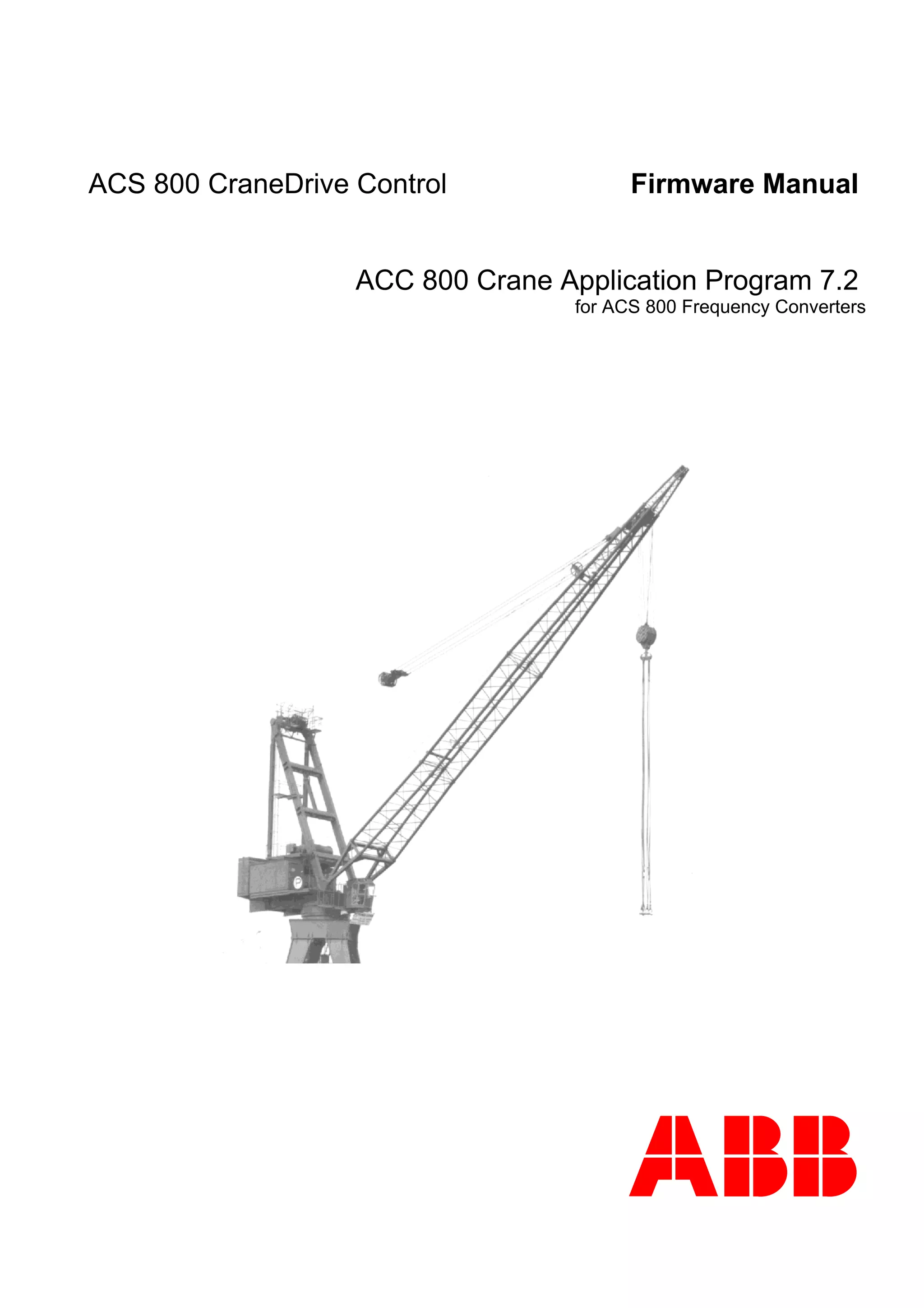 Acs 800-crane drive-control-firmware-manual-7-2-2006-06-20 | PDF