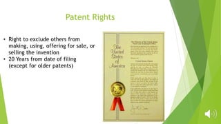 Intellectual Property Considerations - From Bench to Market | PPTX