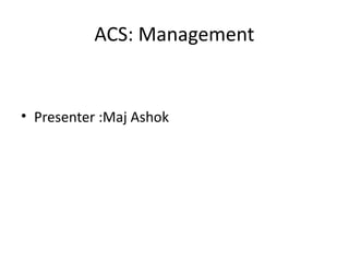 Management of Acute coronary syndrome MI | PPTX