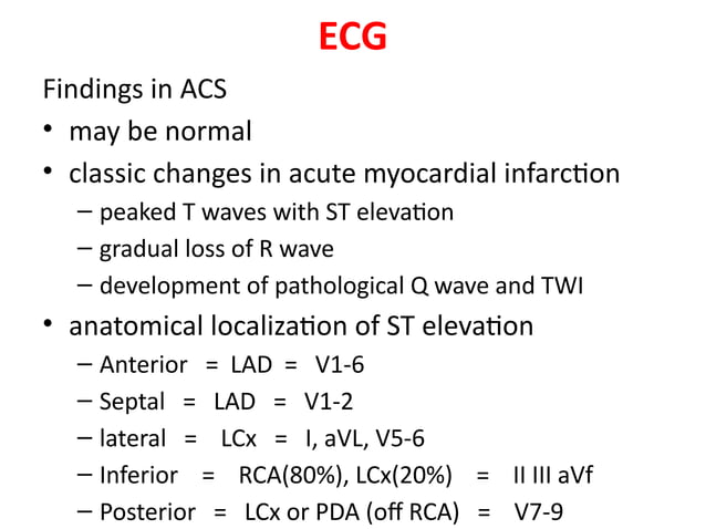 Management of Acute coronary syndrome MI | PPT