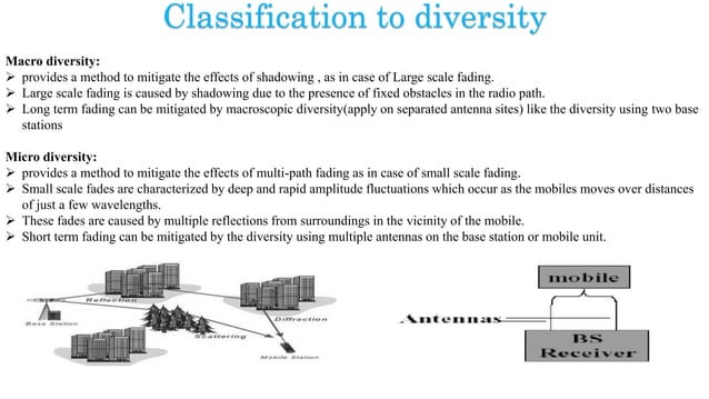 Concept of Diversity & Fading (wireless communication) | PPTX