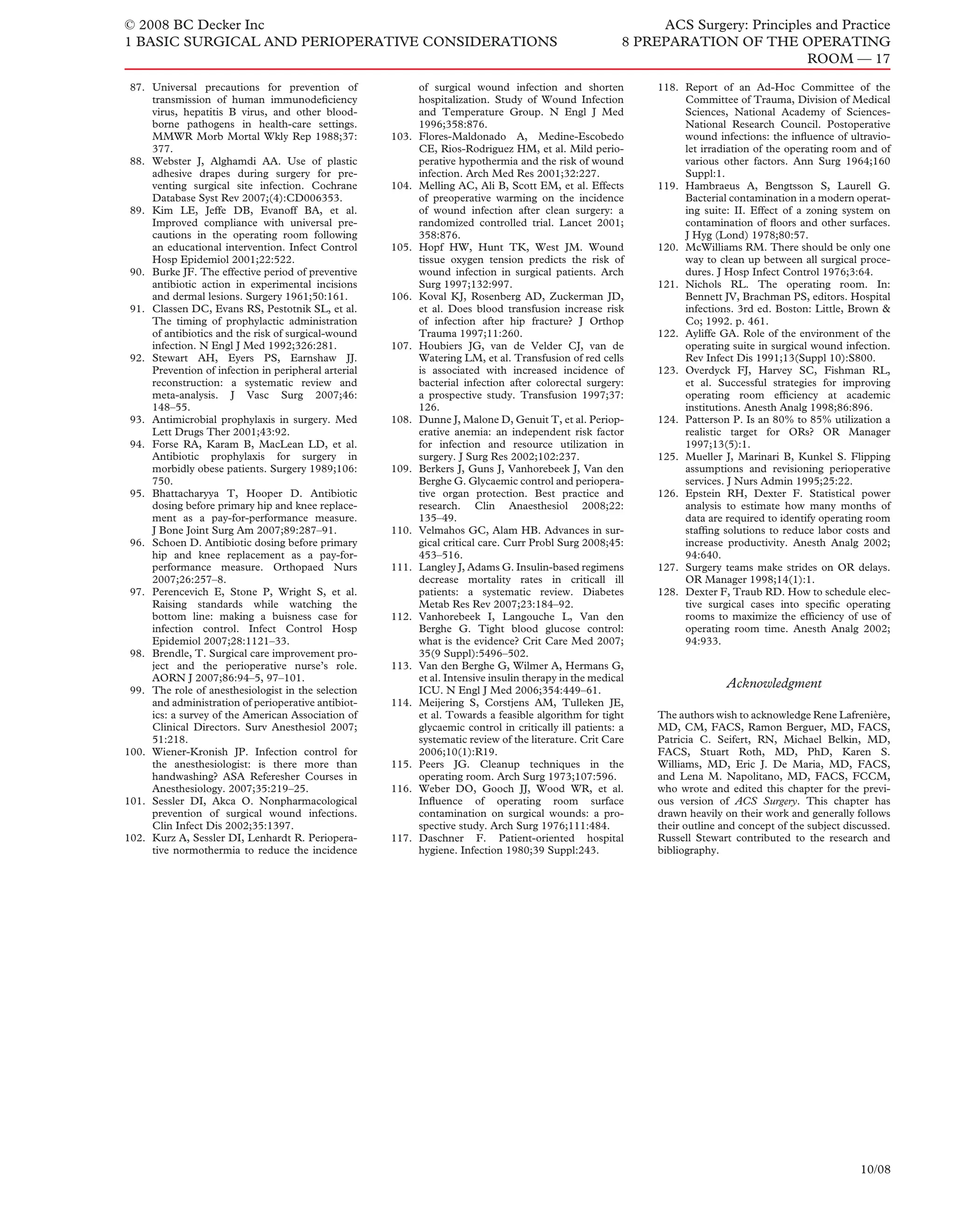Acs0108 Preparation Of The Operating Room | PDF