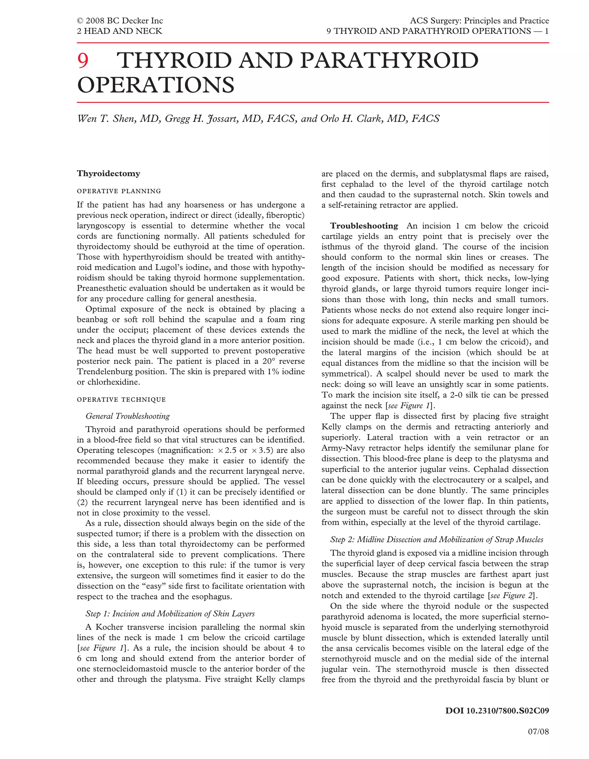 Acs0209 Thyroid And Parathyroid Operations | PDF