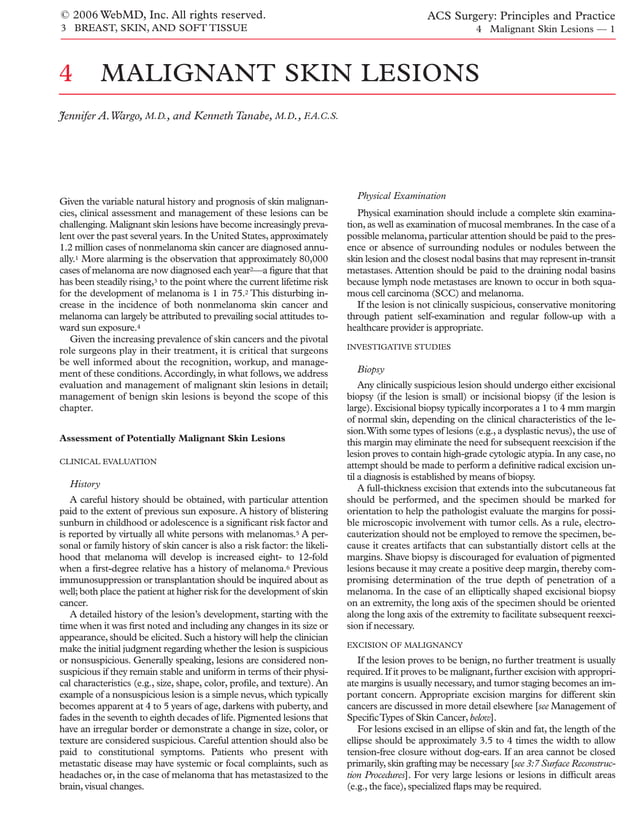 Acs0304 Surgical Management Of Melanoma And Other Skin Cancers | PDF