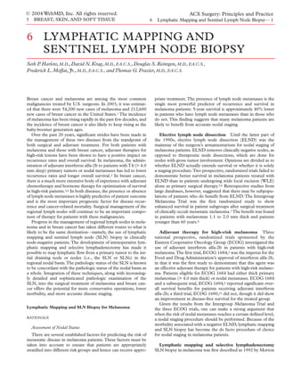 Acs0306 Lymphatic Mapping And Sentinel Lymph Node Biopsy | PDF