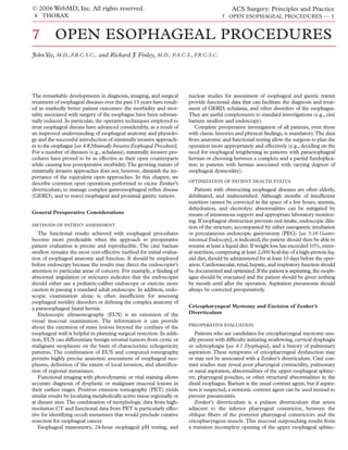 Acs0407 Open Esophageal Procedures | PDF