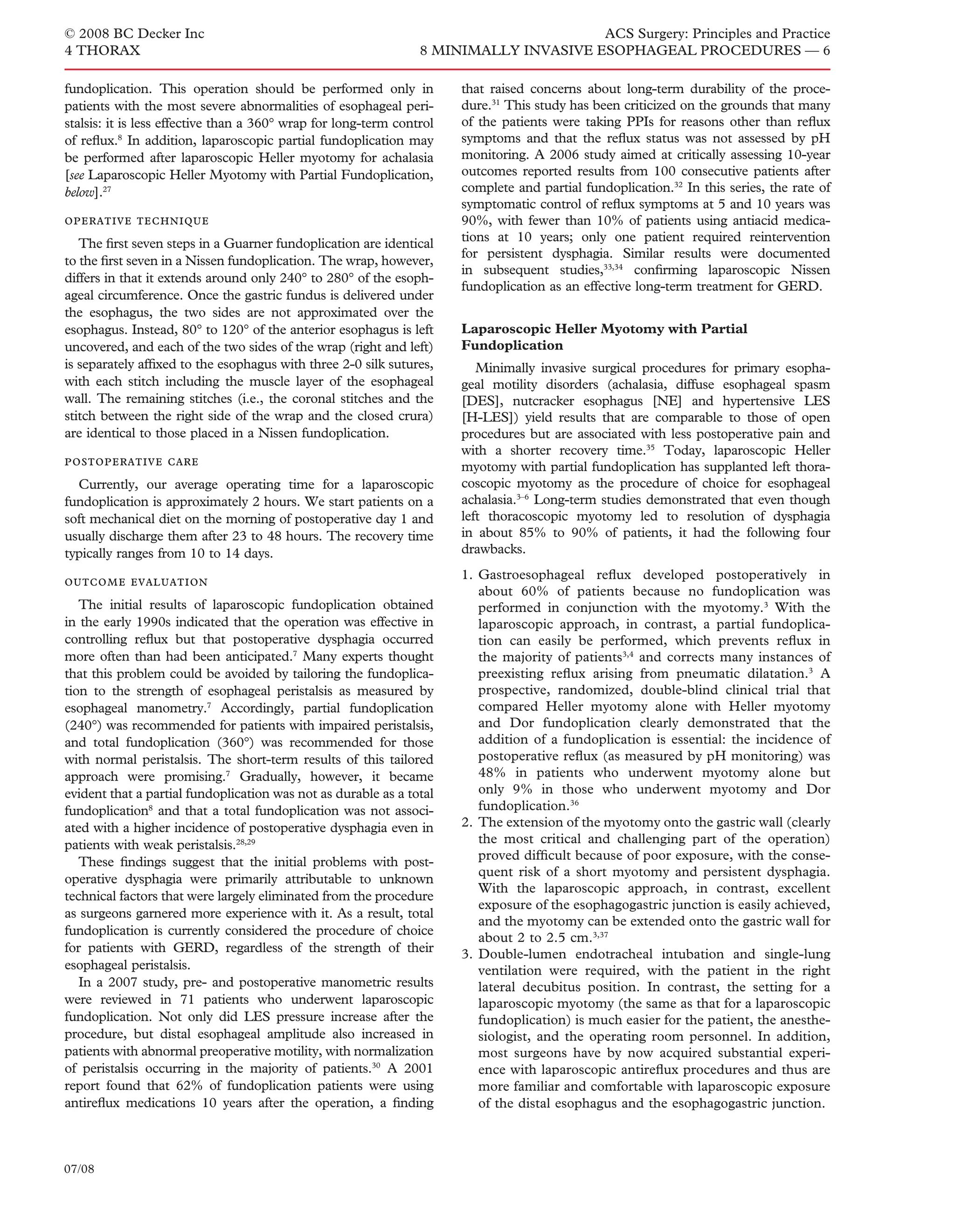 Acs0408 Minimally Invasive Esophageal Procedures | PDF