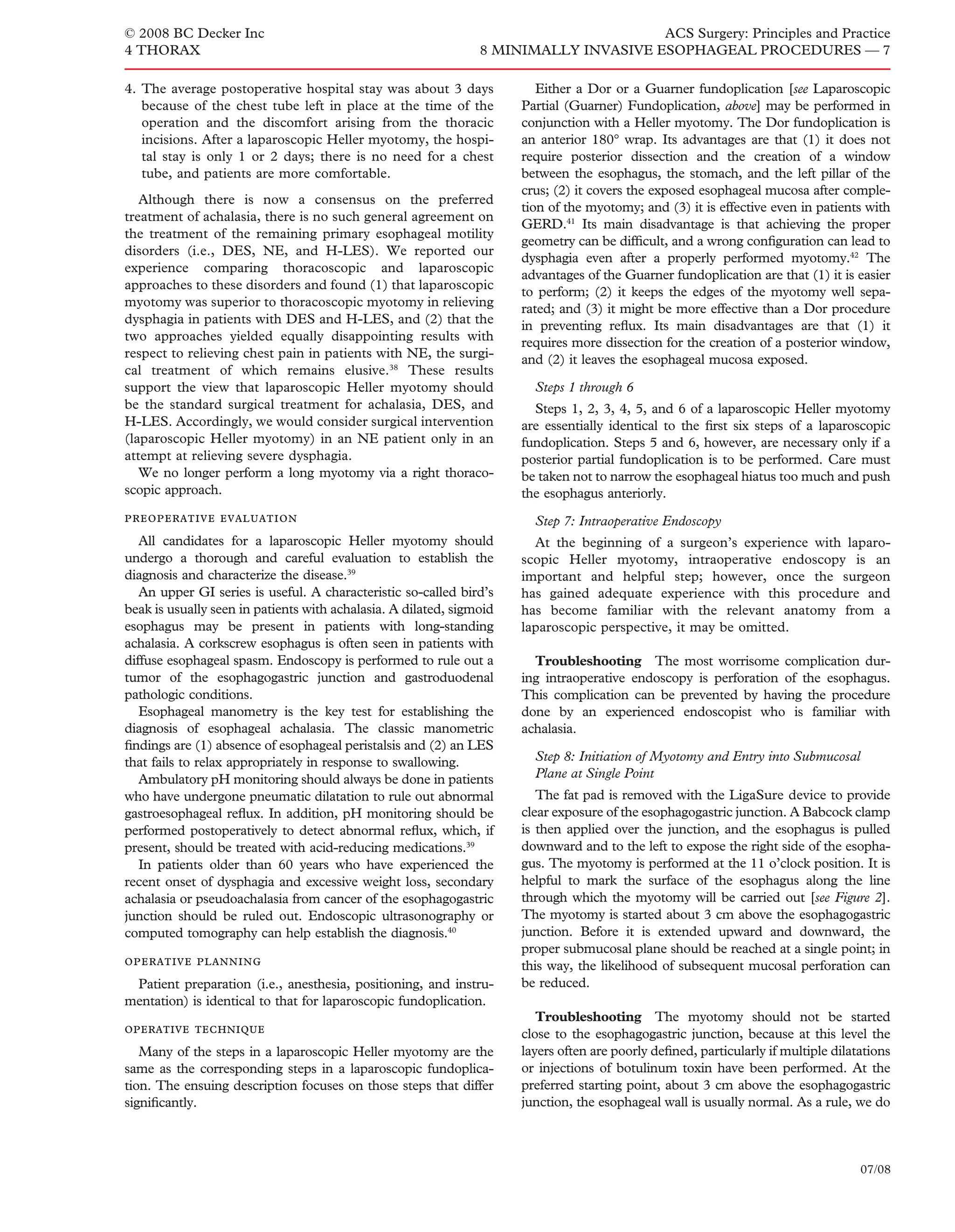 Acs0408 Minimally Invasive Esophageal Procedures | PDF
