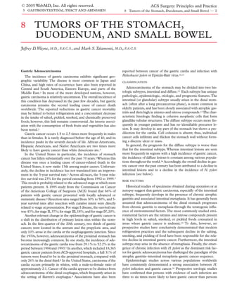 Acs0508 Tumors Of The Stomach, Duodenum, And Small Bowel 2005 | PDF