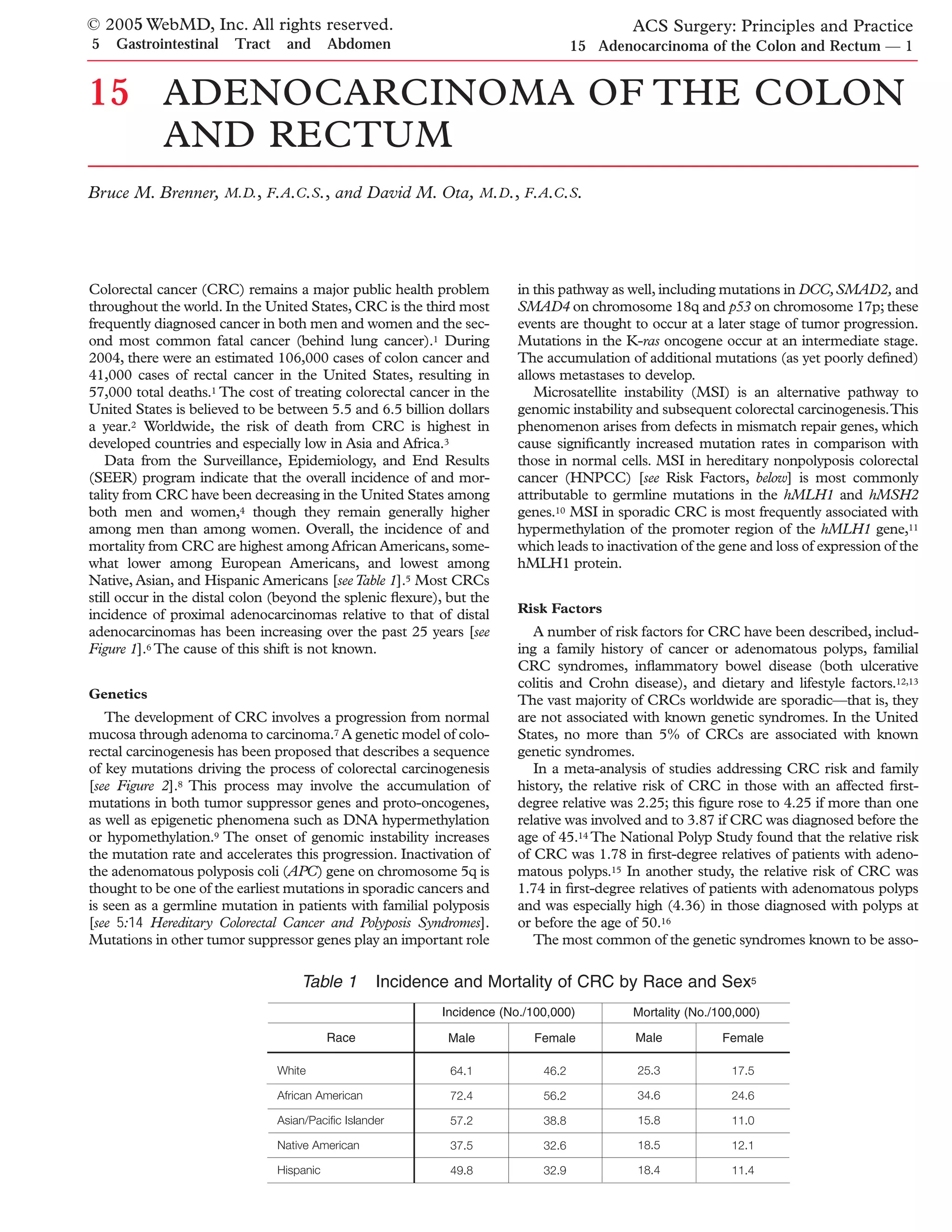 Acs0515 Adenocarcinoma Of The Colon And Rectum 2005 | PDF