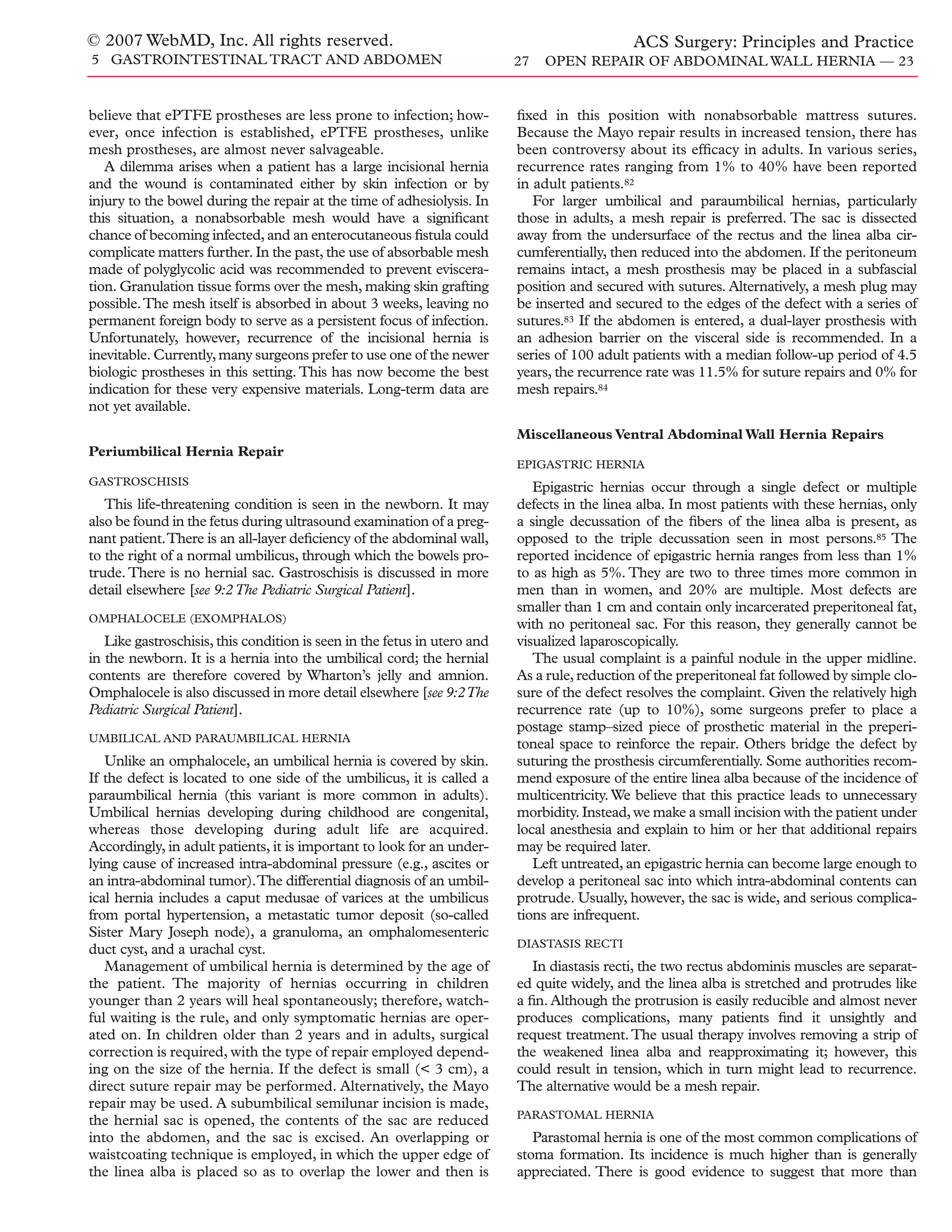 Acs0527 Open Repair Of Abdominal Wall Hernia 2007 | PDF